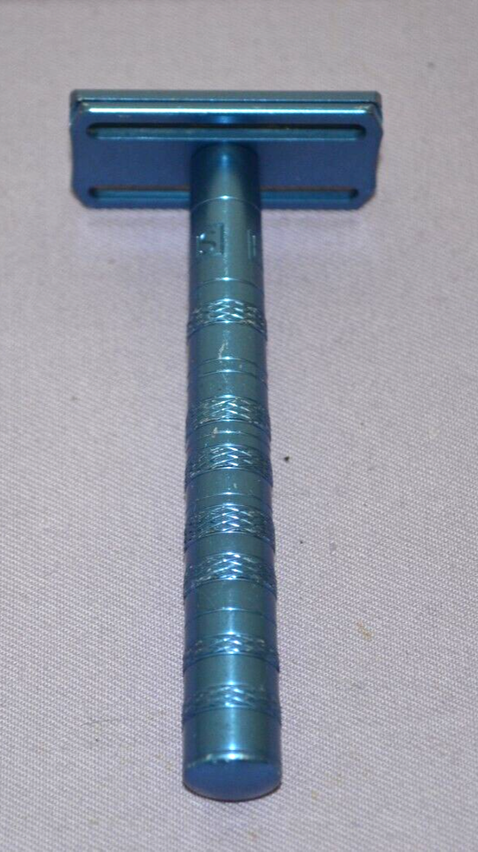 HS Henson AL13 Aluminum Double Edge Mild Blue Safety Razor W/Box of ...