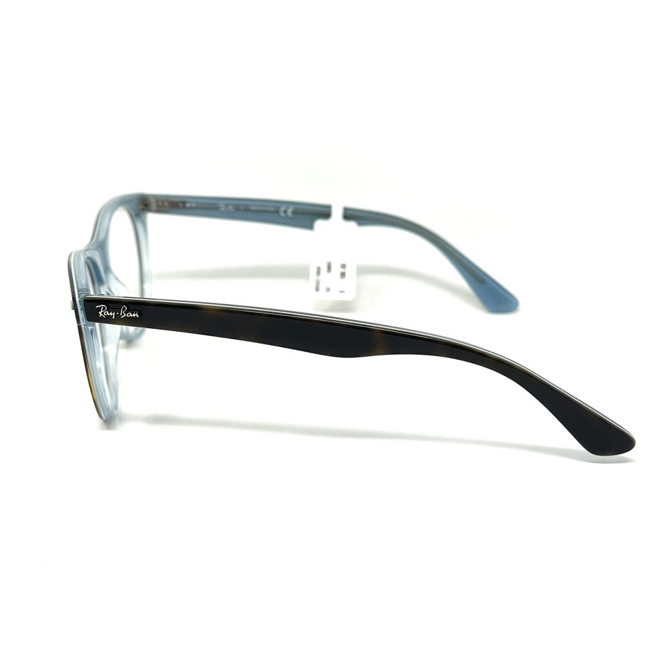 RAY-BAN RB2185-V 5883 Eyeglasses Frames Havana Light Blue Round 52-18 ...