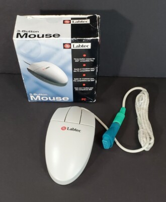 Vintage Labtec 3 Button Ball Wired Computer Mouse Serial or PS/2 ...