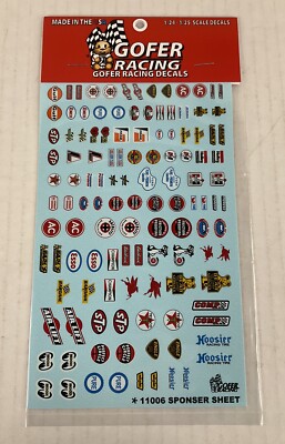 GOFER RACING DECALS SPONSOR SHEET 1:24 1:25 CAR MODEL ACCESSORY 11006 ...