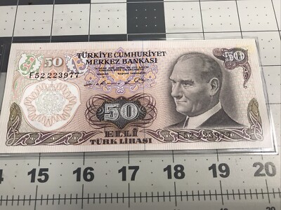 1970 Turkish 50 Lira Banknote - Very Rare Memorabilia- Uncirculated | eBay