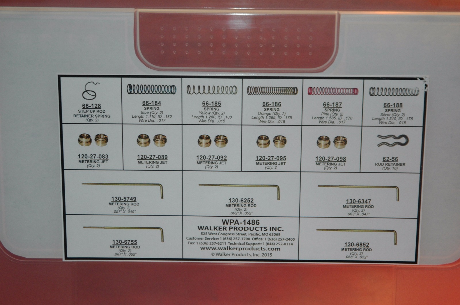 EDELBROCK AFB #1403 #1404 HI-PERF TUNING KIT JETS METERING RODS SPRINGS ...