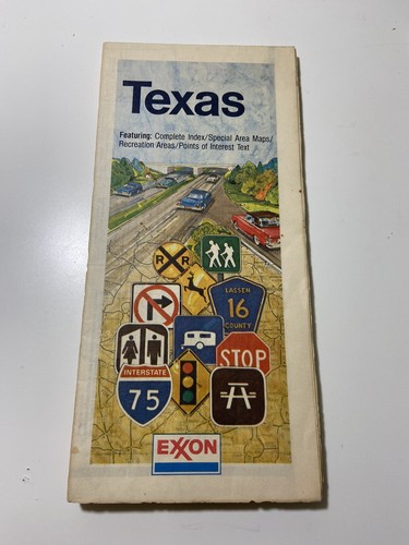 Vintage 1970’s Texas Road Map – Exxon | eBay