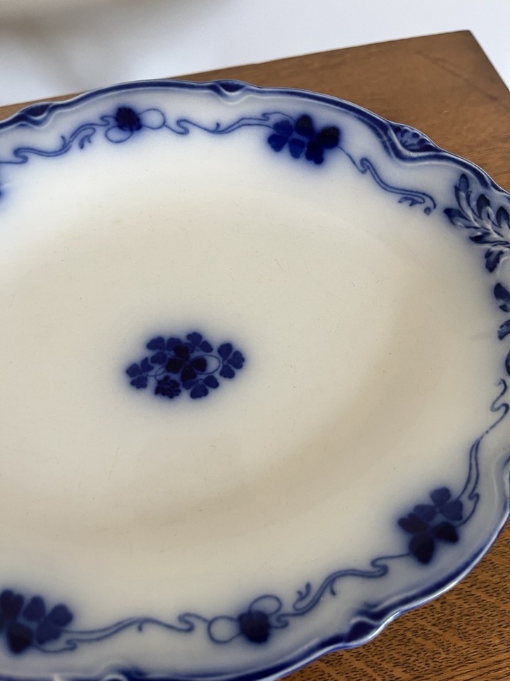 Antique Flow Blue Clover Pattern English Platter 10” | eBay