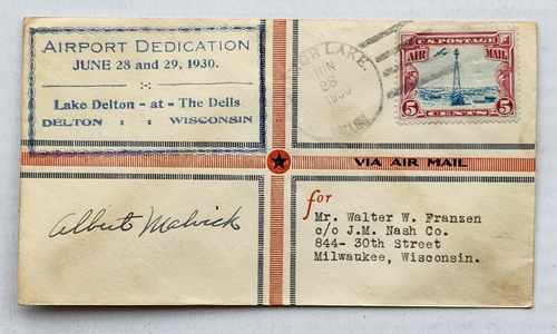 1930 Lake Delton WI Airport Dedication Cover | eBay