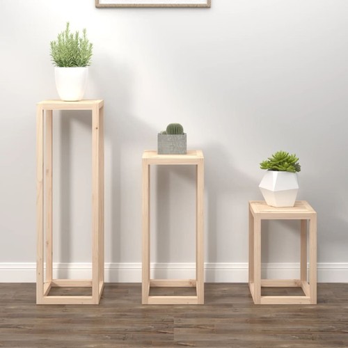 Plant Stand Set Set of 3 Natural Pine Solid Pine Wood | eBay