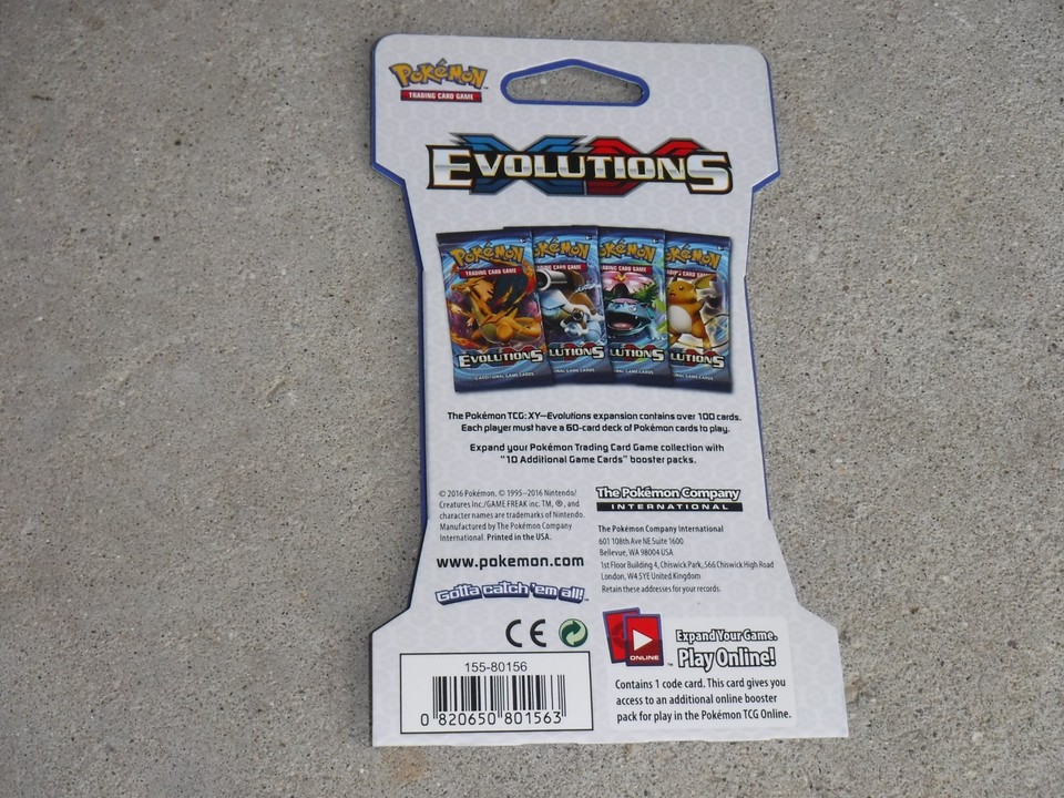 POKEMON XY EVOLUTIONS SLEEVED BOOSTER PACK BLASTOISE BLISTER PACKS 2016 ...