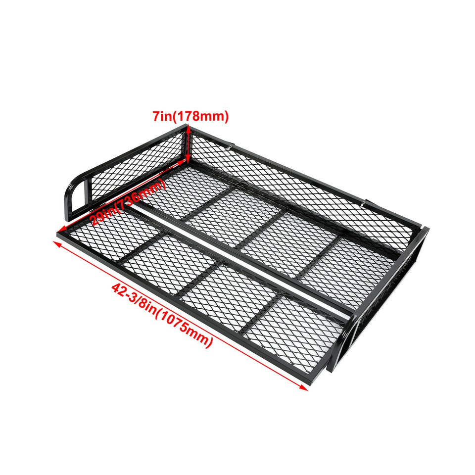 Universal ATV Front & Rear Cargo Basket Set Luggage Carrier Hauler ...