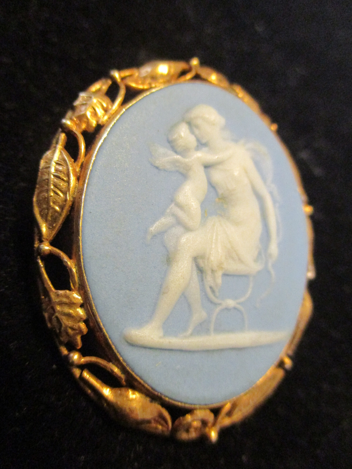 Vintage Estate Wedgwood Blue Jasperware Cameo Cupid 1… - Gem