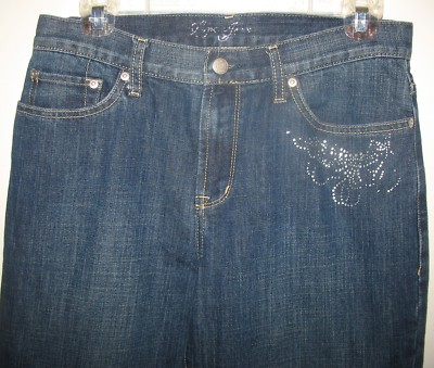 ZENA. - 8 - 5 POCKET DENIM STRETCH DARK BLUE JEANS WITH PAINTED ON ...