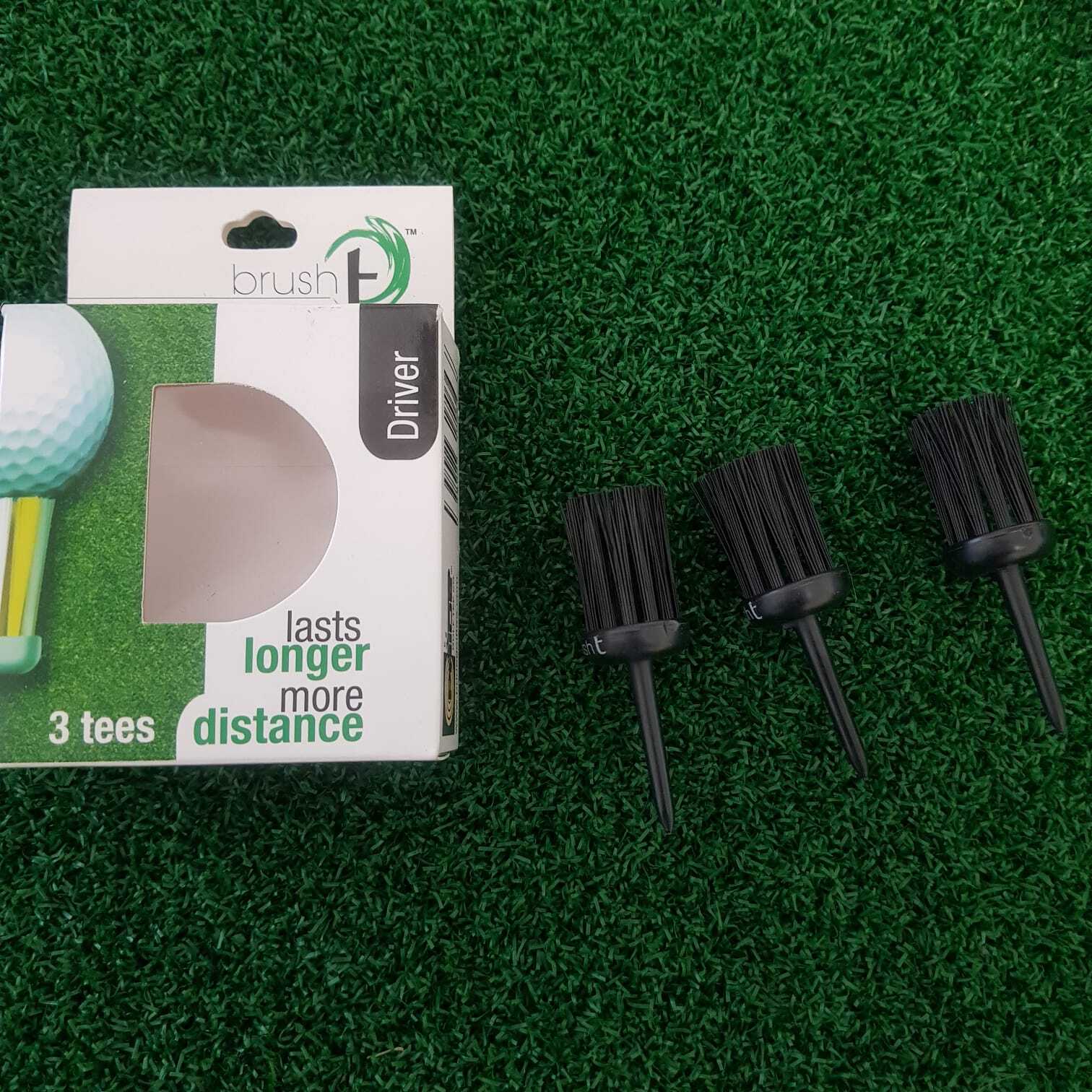 BRUSH T - 3 x Golf Tees Plastic Brush Tee - 3 regular black brush tees ...