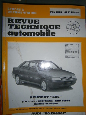 Peugeot 405 Diesel et Turbo D : revue technique RTA 5002 | eBay