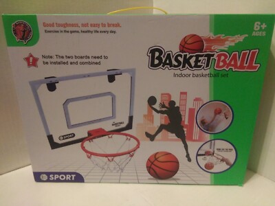 Indoor Mini Basketball Hoop Set with 3 Balls & Spring Loaded Rim ...