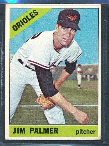 1966 Topps #126: JIM PALMER Rookie RC "Baltimore Orioles" ~ VG (wrinkle ...