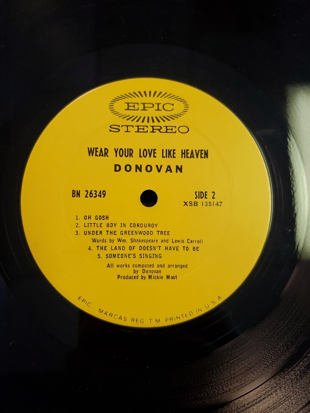 DONOVAN~Wear Your Love Like Heaven~Near Mint 1st Pressing Album~EPIC # ...