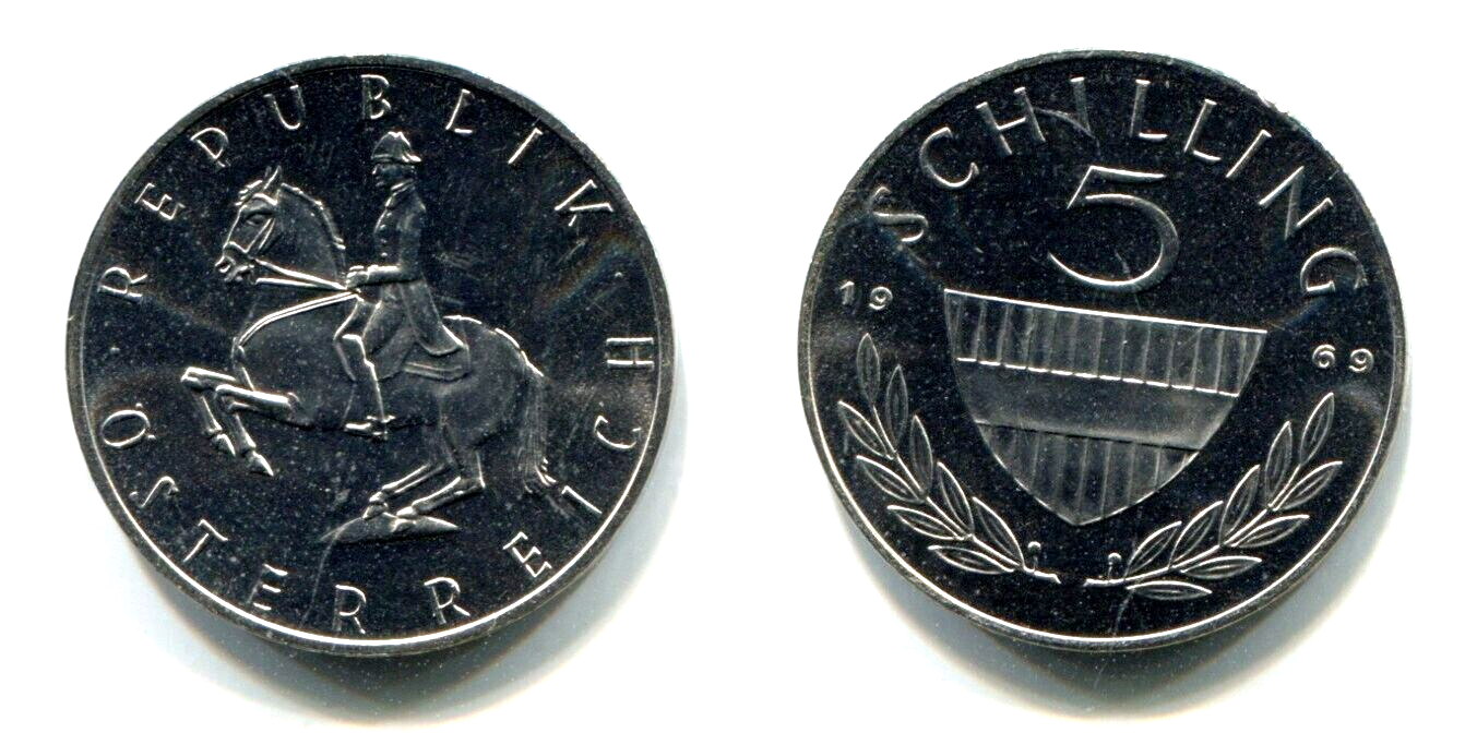 5 Schilling Österreich 1969 PROOF Silber | eBay.de