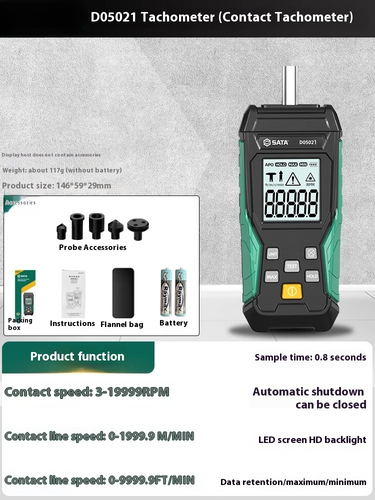 Tachometer High Precision Contact Tachometer Dual Purpose RPM ...