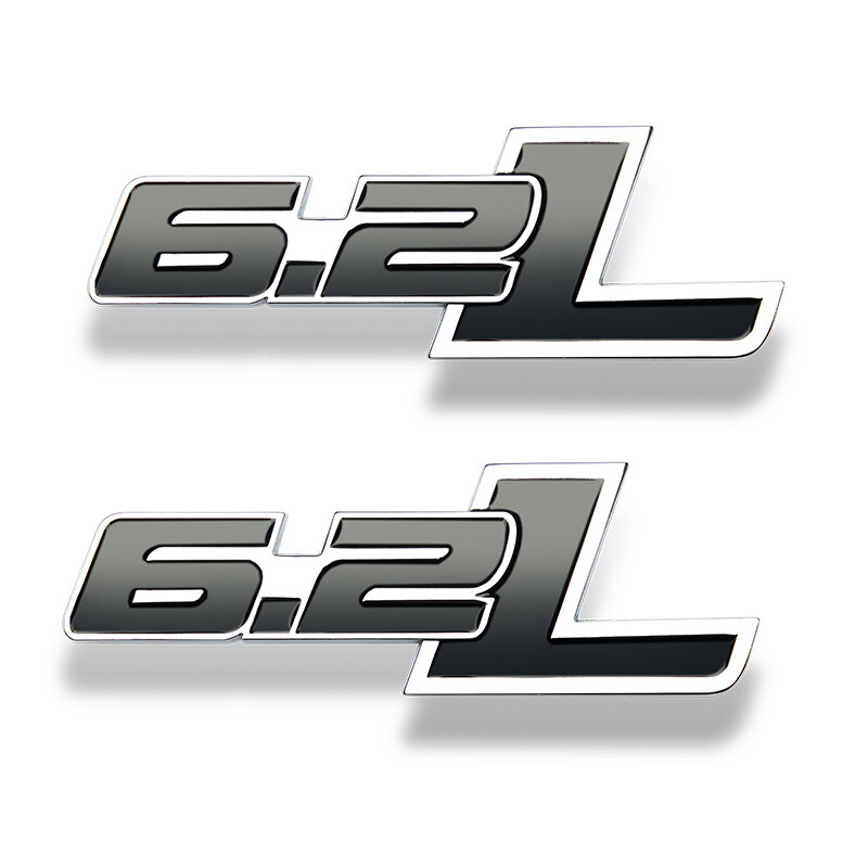 2x Metal 6.2L Car Trunk Tailgate Emblem Fender Badge 3D Logo Decal ...