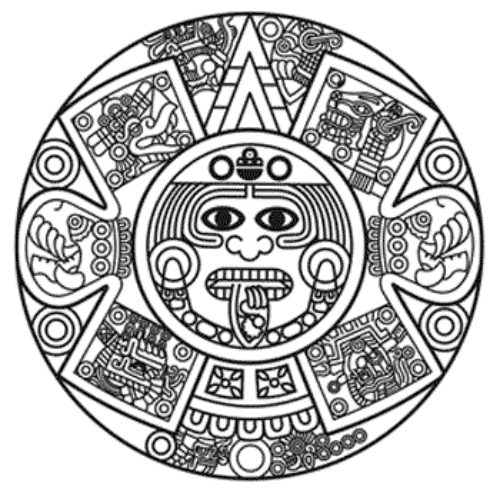 Royal Mexico Mexican Warrior Sun Latin Chicano Aztec Crest Rubber Stamp ...