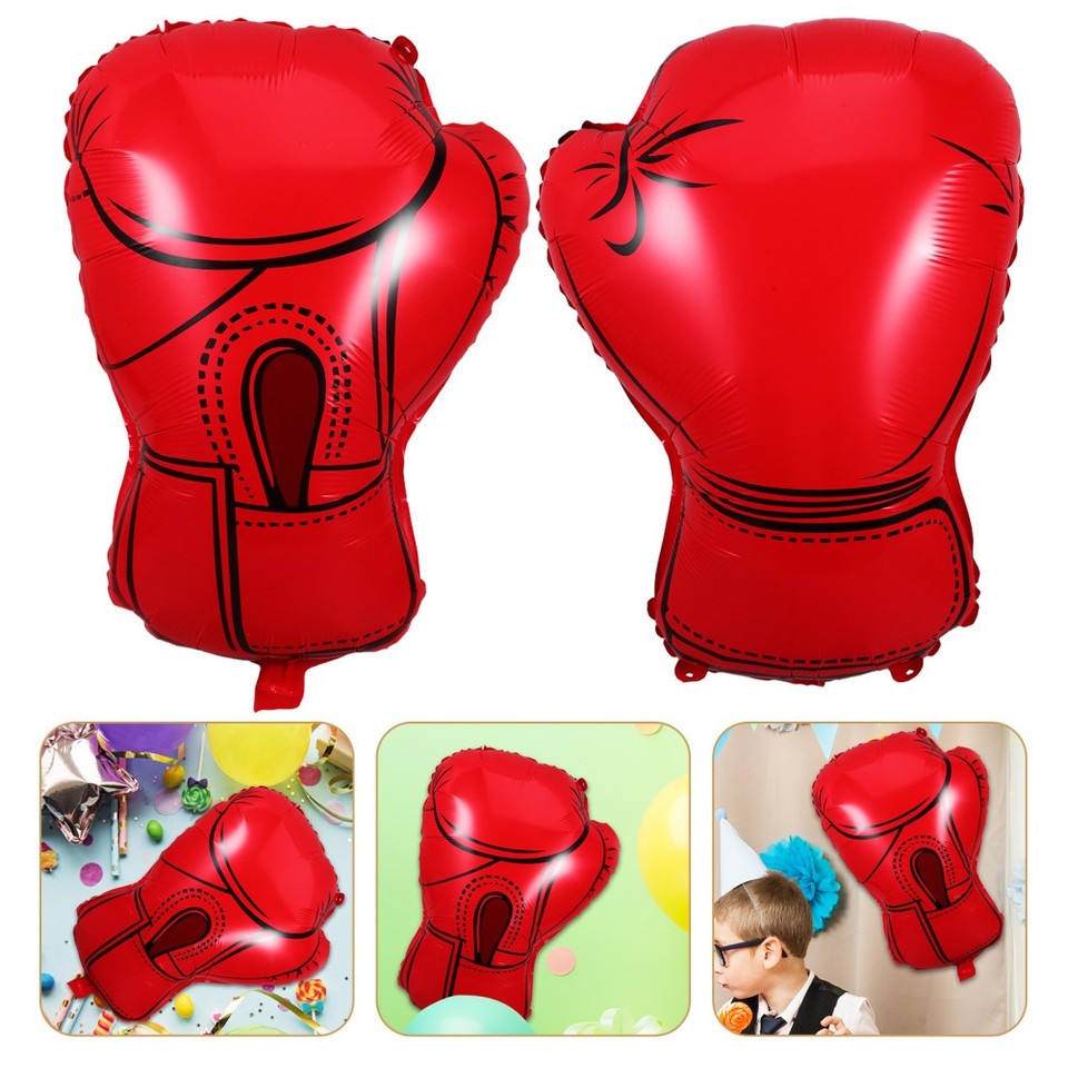 6 Pcs Boxing Balloon Decoration Gloves Cake Topper Birthday Party ...