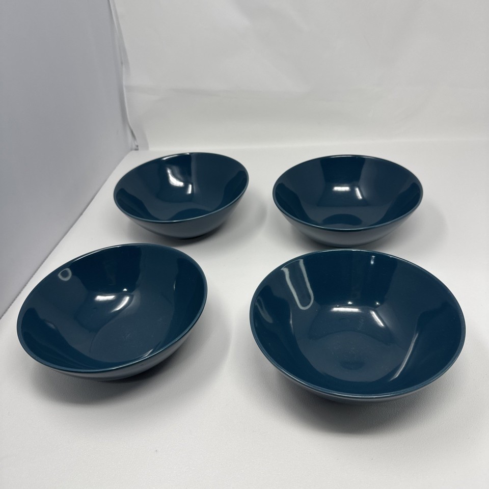 IKEA Fargrik Dark Turquoise 10866 Set Of 4 Dinner Plates 4 Salad Plates ...