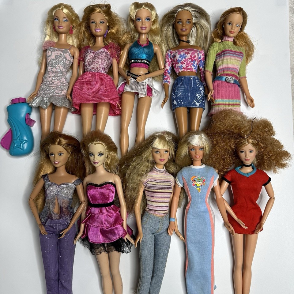 Vintage 10 Barbie Dolls 2000's Skipper, Fashion Fever, Happy Family ...