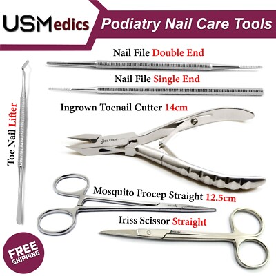 Toenail Cutter Podiatry Kit Instruments Manicure Pedicure Foot Diamond ...