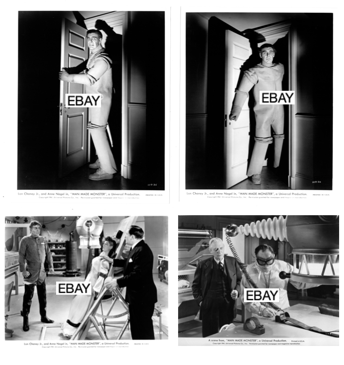 MAN MADE MONSTER 1941 LON CHANEY JR. MOVIE PHOTO LOT #1 (4) UNIVERSAL ...