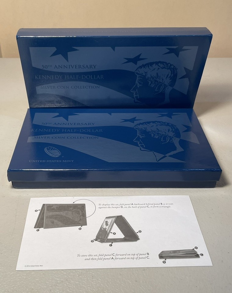 2014 50 Anniversary Kennedy Half Dollar Silver Coin Collection COMPLETE ...
