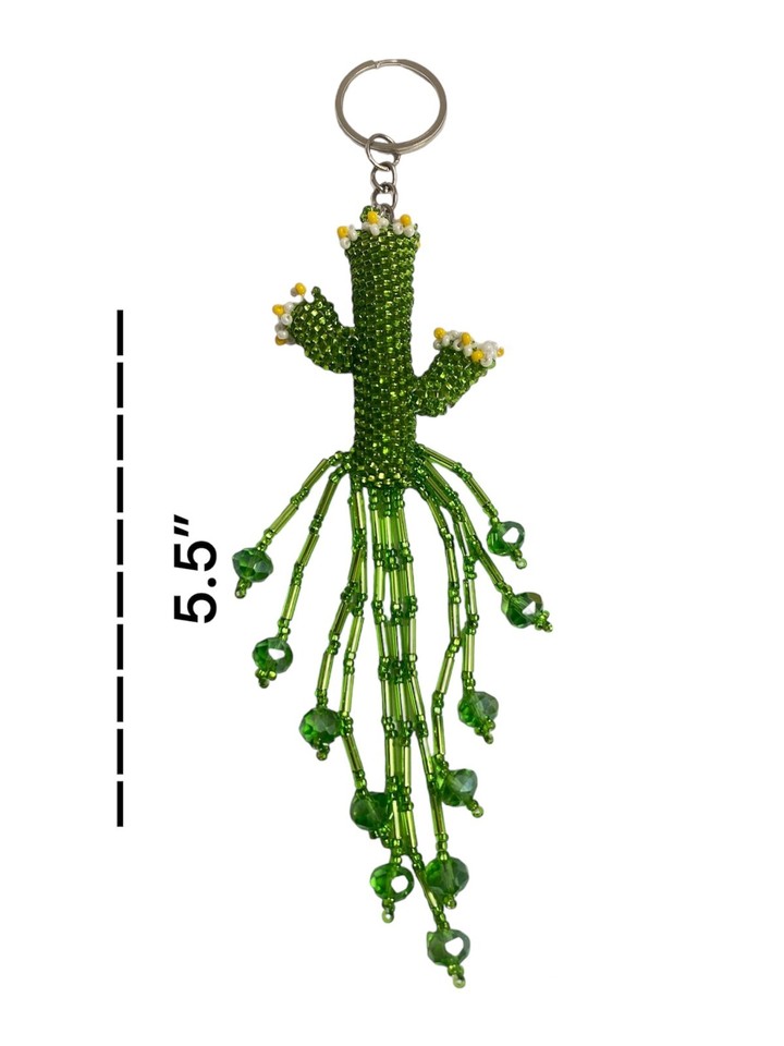 BEADED SAGUARO KEYCHAIN , HAND MADE IN MEXICO , 5.5" , ONE PIECE ...