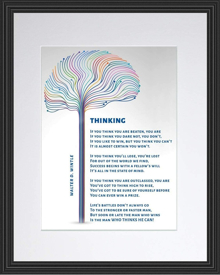 Walter D. Wintle Thinking Poem Poster Print Picture or Framed Wall Art ...