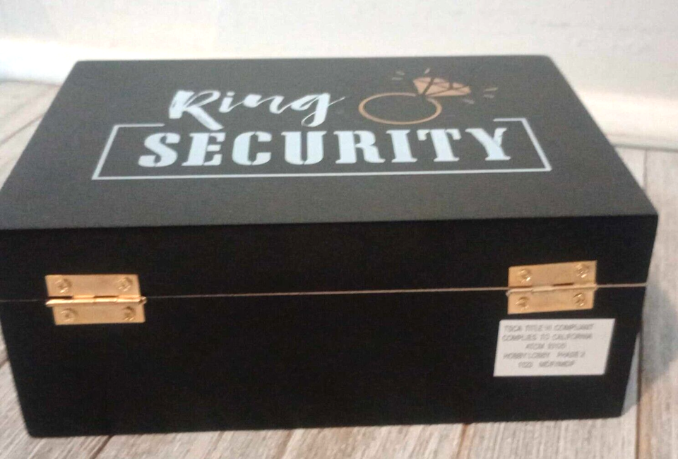 Ring Bearer Wedding Ring Black Box -Ring Security | eBay