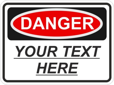 Personalized Custom Your Text Danger Sticker / High Resolution Vinyl ...