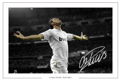 CRISTIANO RONALDO REAL MADRID SIGNED PHOTO PRINT AUTOGRAPH SOCCER | eBay