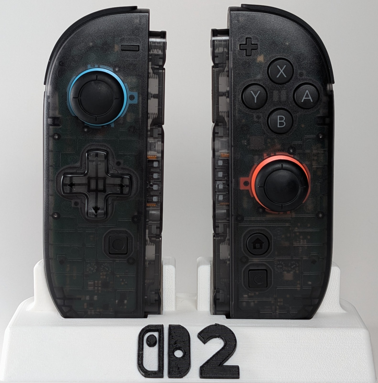 Custom Nintendo Switch 2 Joy-Cons Translucent Clear Smoke Black Joy Con ...
