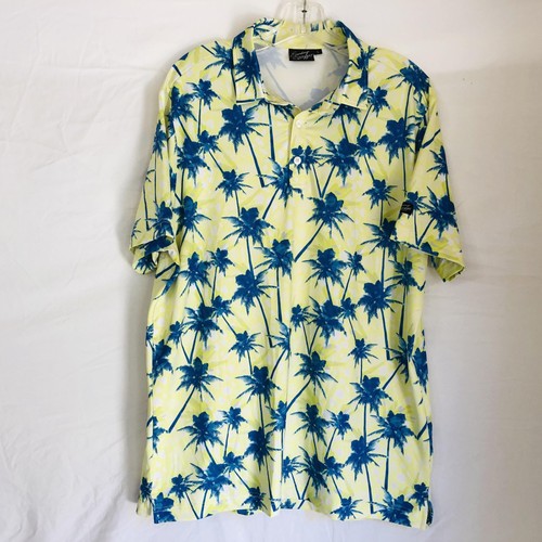 Sunday Swagger Polo Shirt Mens Large Golf Performance Stretch Palm Tree ...