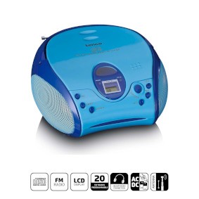 NDS Boombox con lettore CD, radio FM e adesivi Blu | eBay