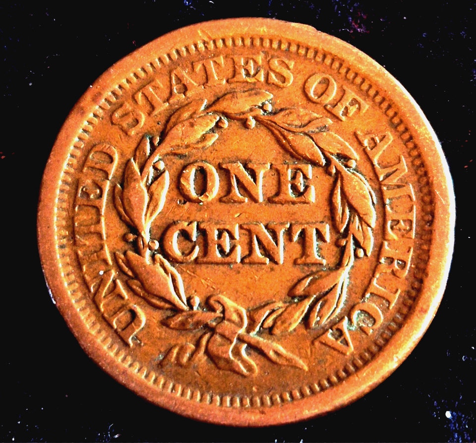 1851 Large Cent Braided Hair 🔥Full Liberty And Rims🔥 Stong AU Features ...