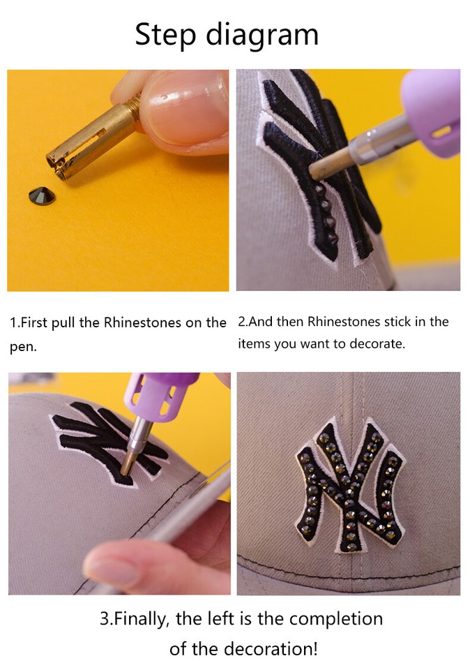 Heat Iron-on Wand Heat-fix Rhinestone Crystal Heater Tool Applicator ...