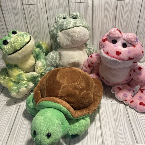 Webkinz Lot of 4 Plush Frogs & Turtle Stuffed Animals NO Codes CLEAN B ...
