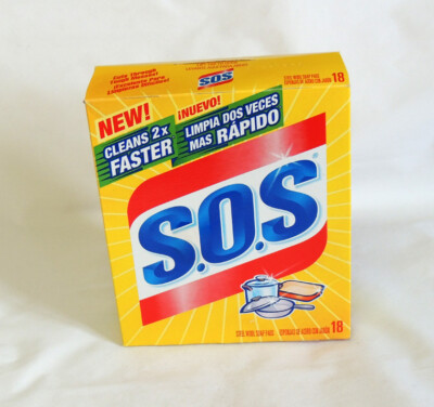 Vintage 1990s SOS Steel Wool Pads S.O.S.. Open Box.. Advertising TV ...