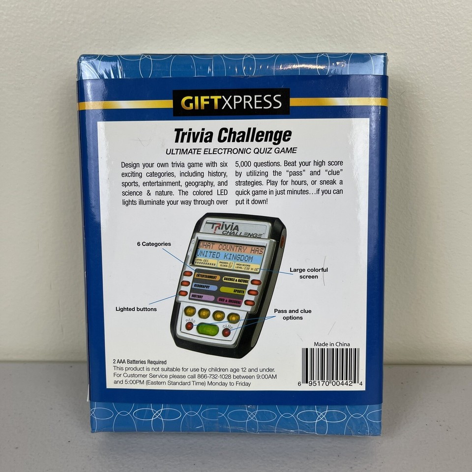 Giftxpress Trivia Challenge Handheld Electronic Quiz Game 5000 ...