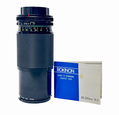 ROKINON AUTO ZOOM SUPER COATED 1:4.5 f = 80-200MM TELEPHOTO LENS CANON ...