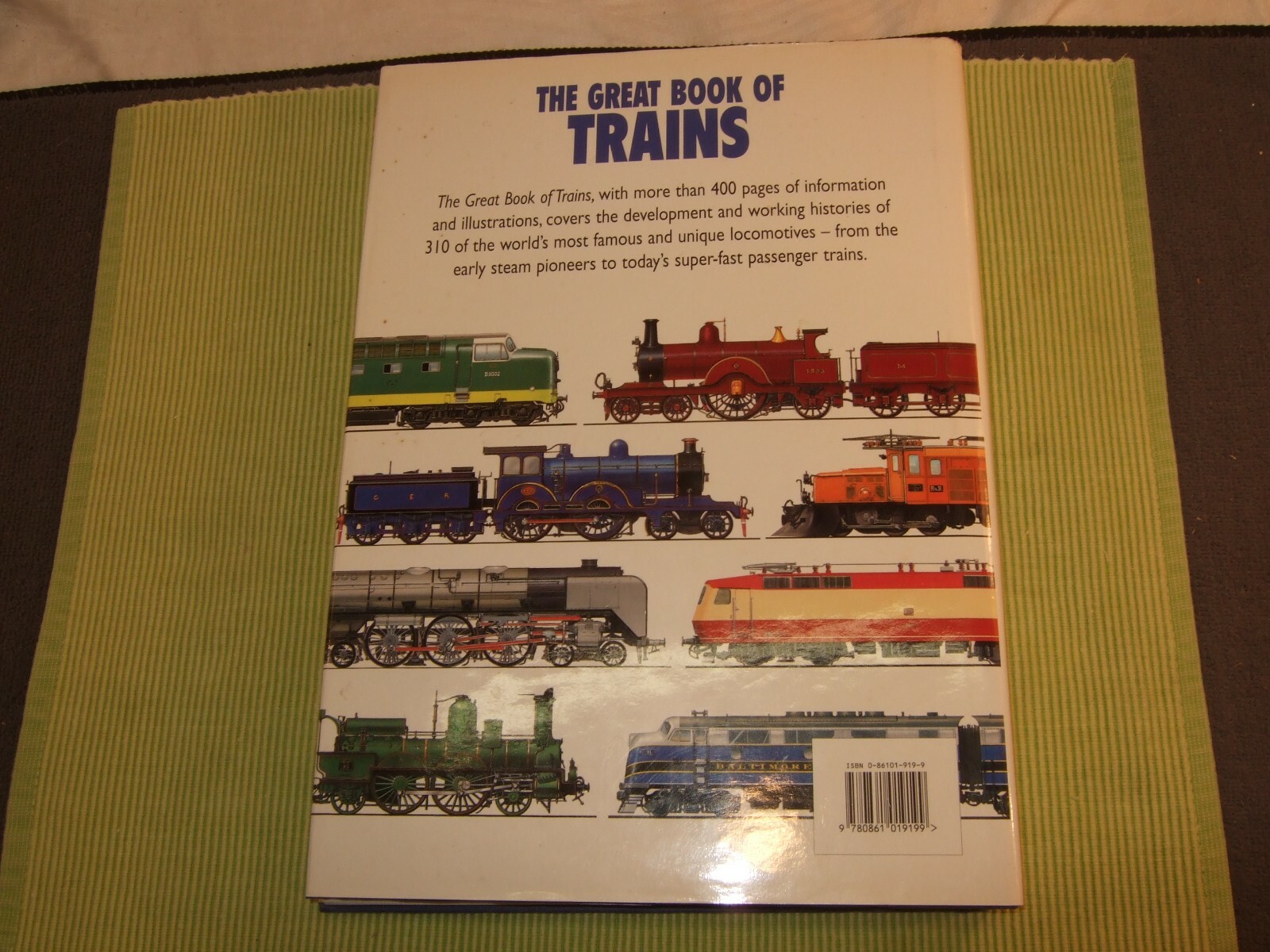 THE GREAT BOOK OF TRAINS by Brian Hollingsworth Arthur Cook 1998 Jacket ...