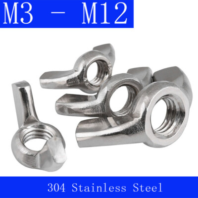 M3 M4 M5 to M12 304 Stainless Steel Castellated Thumb Wings NUT ...