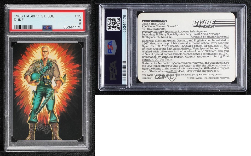 1986 Hasbro/Milton Bradley GI Joe Action Cards Duke #15 PSA 5 ne4 | eBay