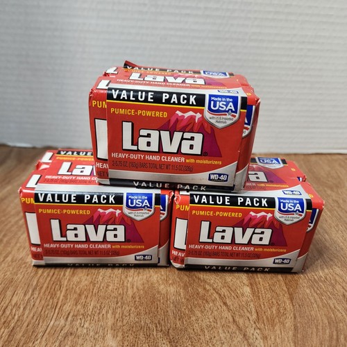 6 BARS 5.75oz ea Lava HEAVY DUTY Hand Cleaner & Moisturizer Soap WD-40 ...