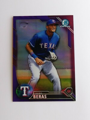 2016 Bowman Chrome PURPLE REFRACTOR Jairo Beras RC #D 001/250 FIRST ONE ...