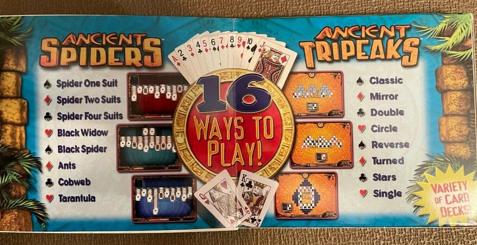 Ancient Tripeaks & Ancient Spiders (PC, 2005) Card Game, EGAMES | eBay