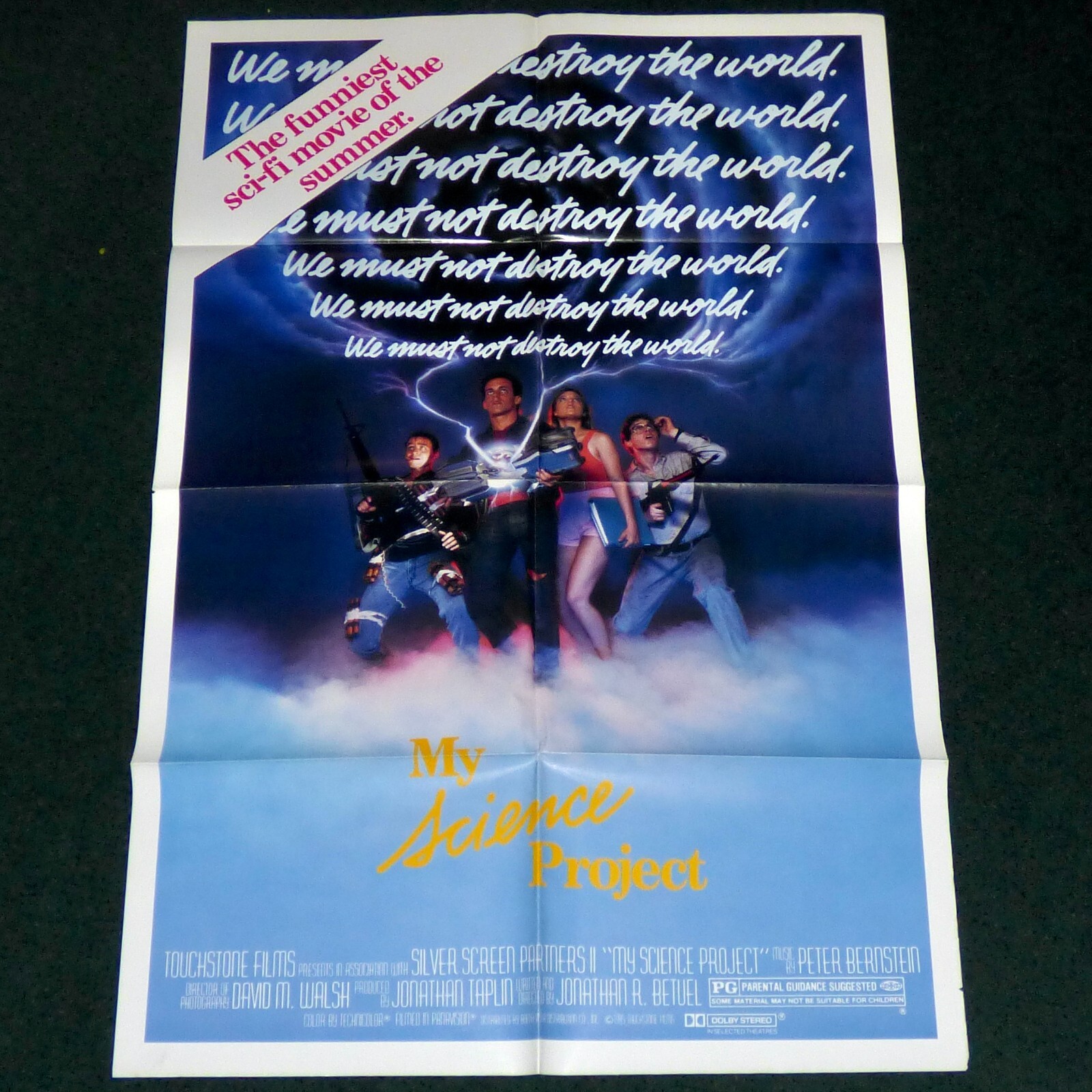 MY SCIENCE PROJECT 1985 ORIGINAL 1 SHEET MOVIE POSTER DENNIS HOPPER SCI ...